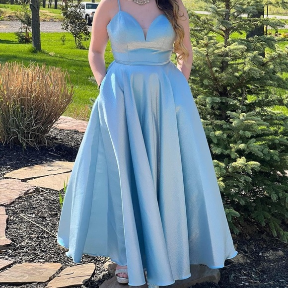 Dresses | Sparkly Blue Ball Gown Flowy | Poshmark